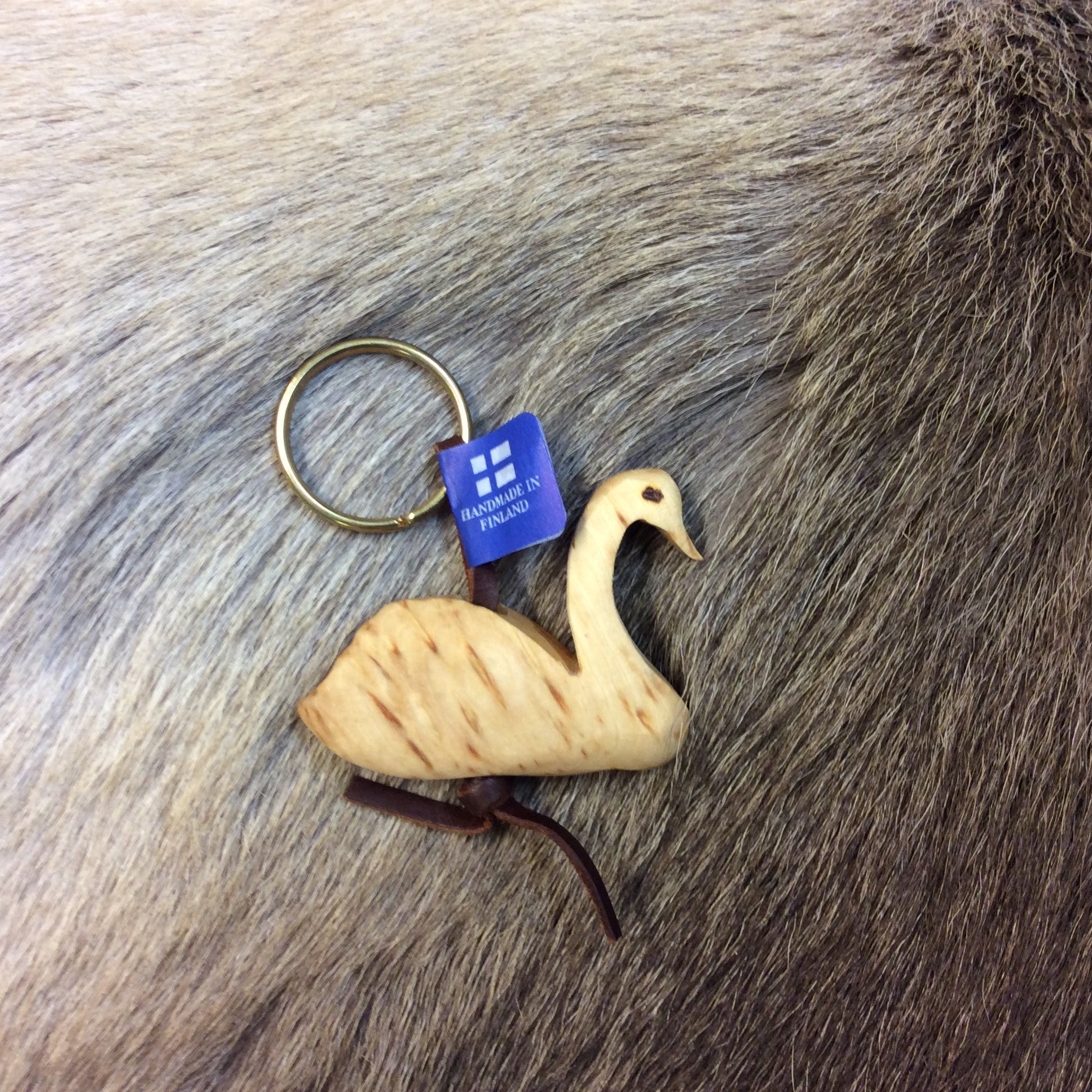 Swan Keychain – Wood Jewel